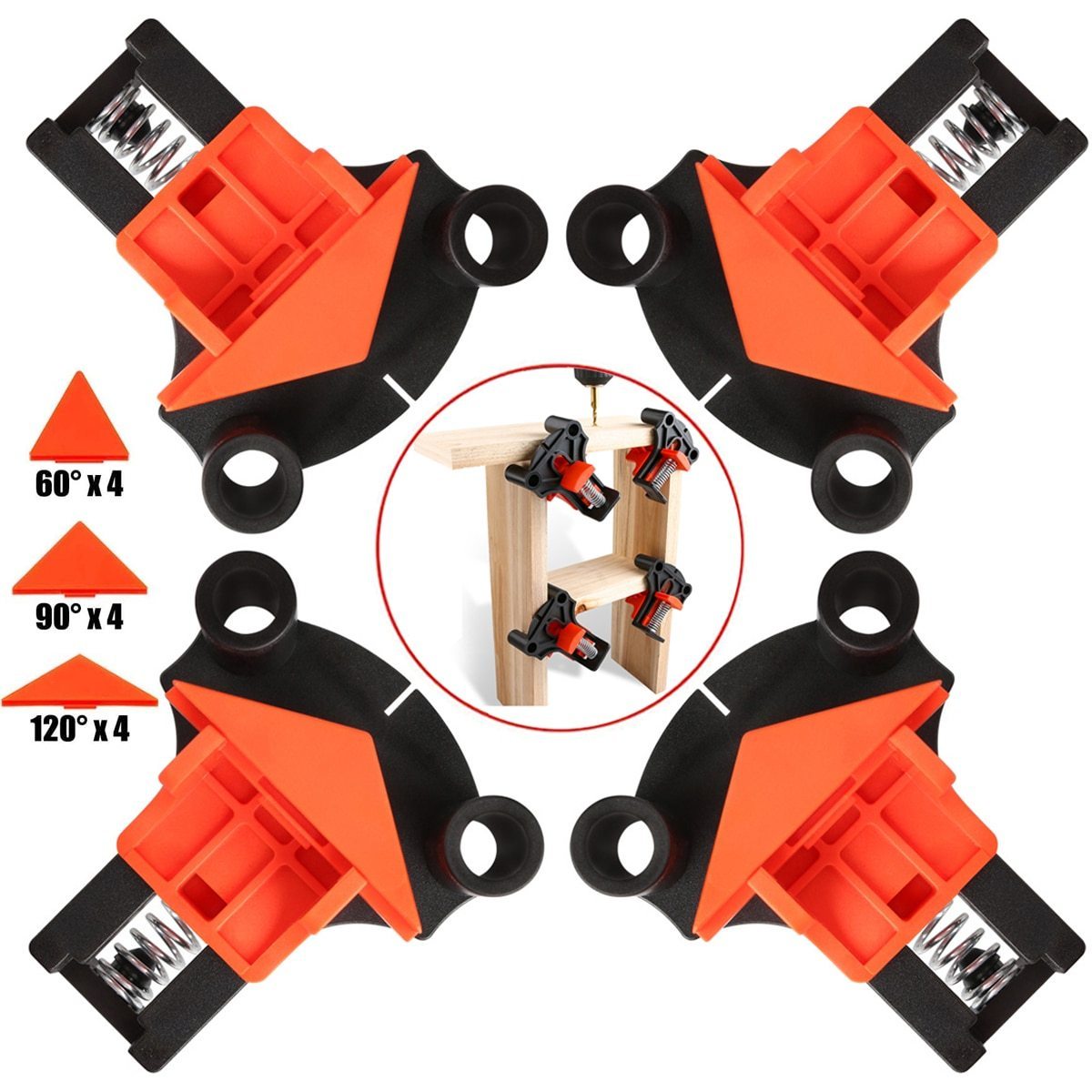 Professional Corner Clamp Set (4 Pieces + Free 60° & 120° Heads ...